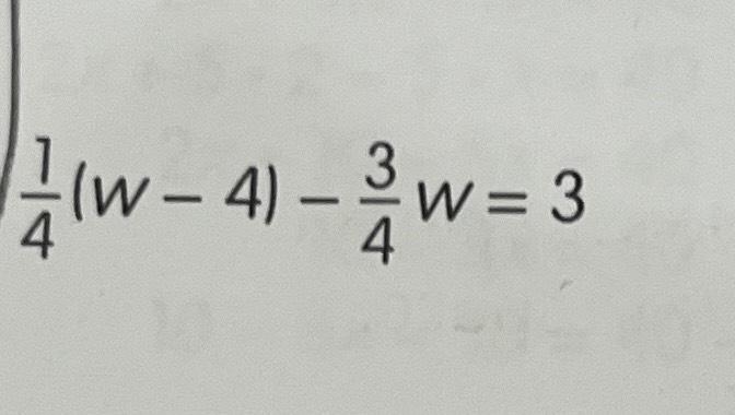 Solved 14(w-4)-34w=3 | Chegg.com