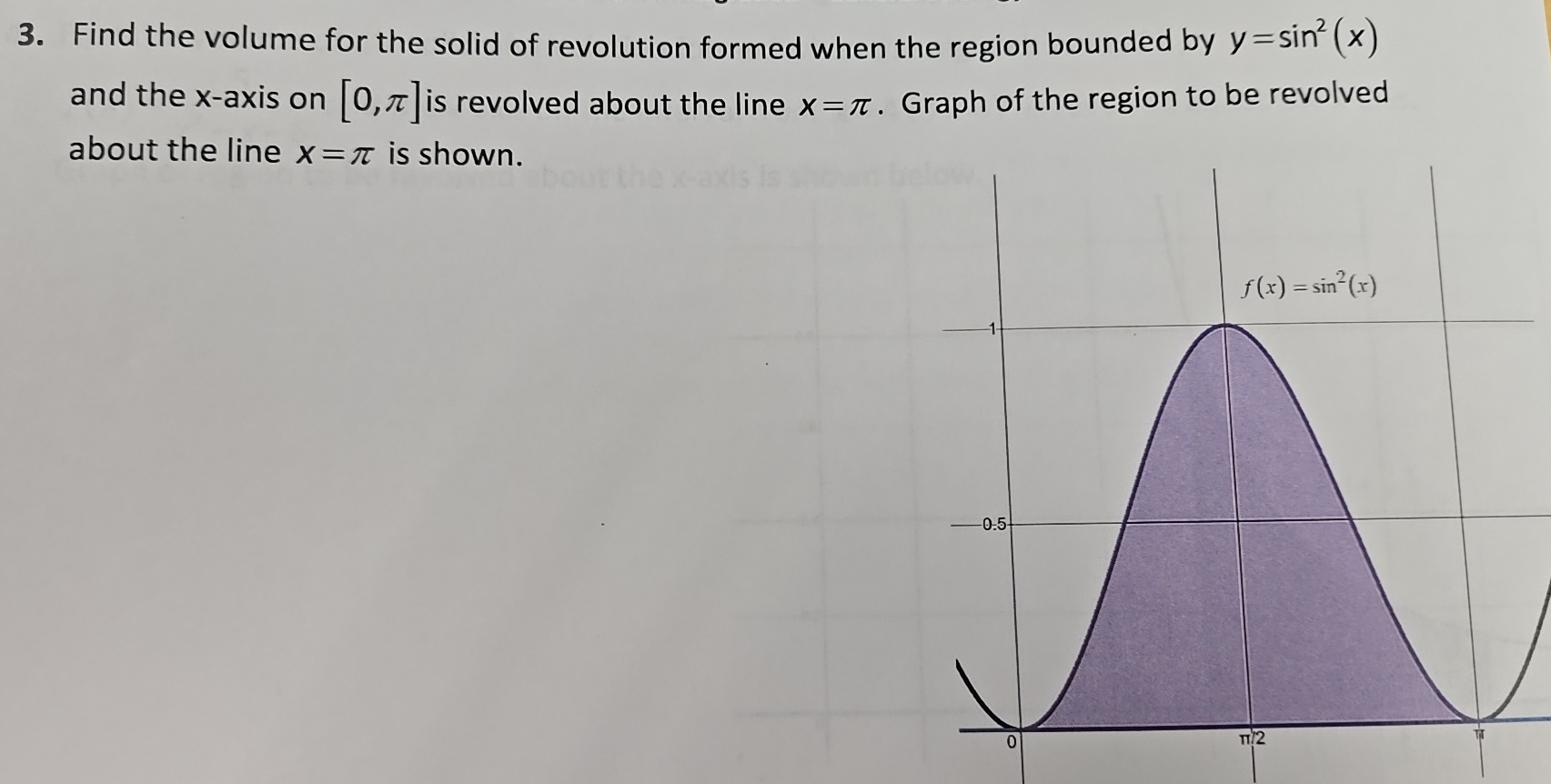 Solved Find the volume for the solid of revolution formed | Chegg.com
