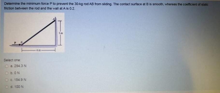 Solved Determine The Minimum Force P To Prevent The 30 Kg
