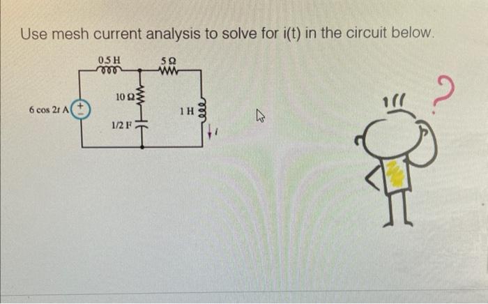 Solved Use mesh current analysis to solve for i(t) in the | Chegg.com