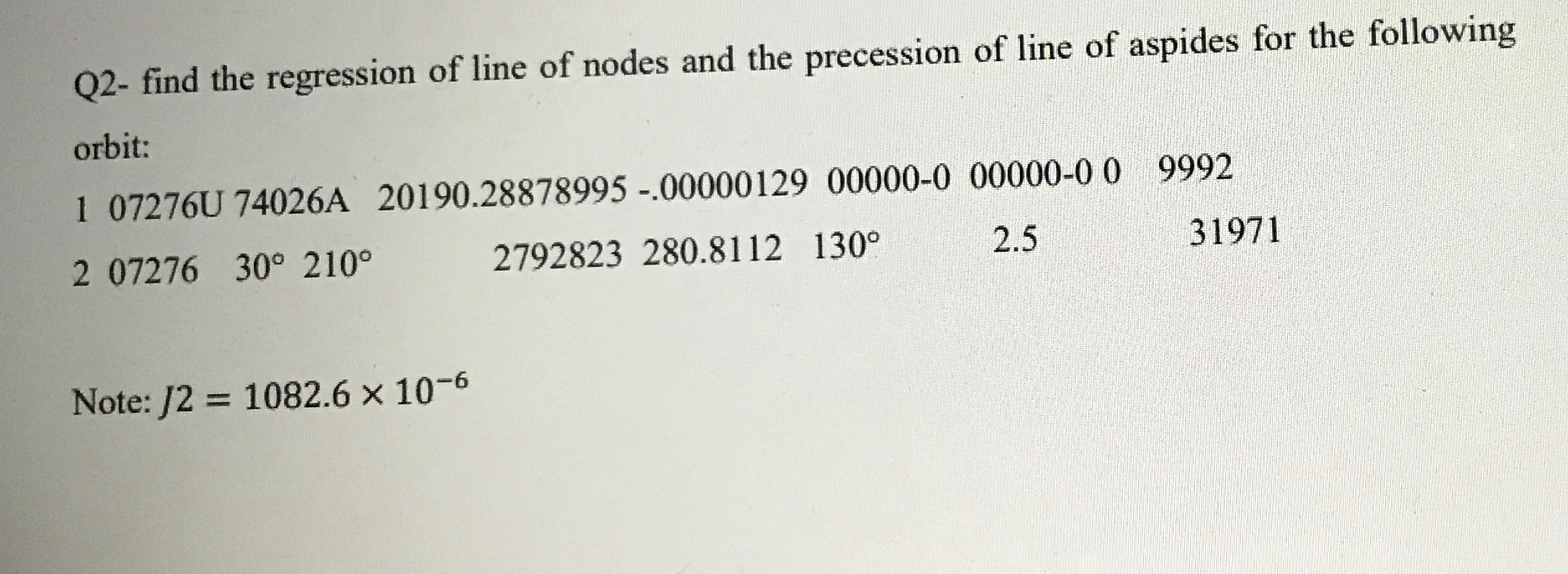 Solved Q2- ﻿find the regression of line of nodes and the | Chegg.com