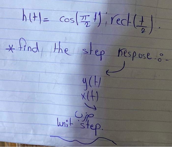 Solved h(t)=cos(2πt),rect(2t). * find the step respose:- | Chegg.com