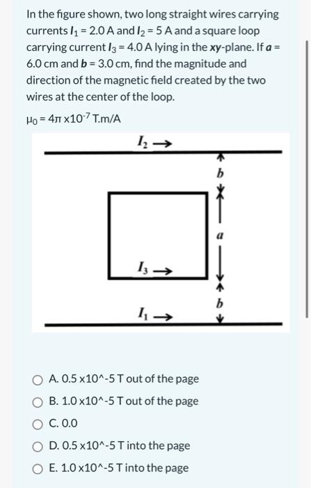 Solved In the figure shown, two long straight wires carrying | Chegg.com