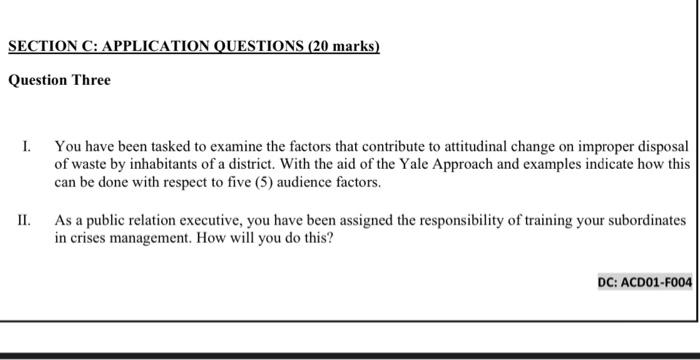 Solved SECTION C: APPLICATION QUESTIONS (20 marks) Question | Chegg.com