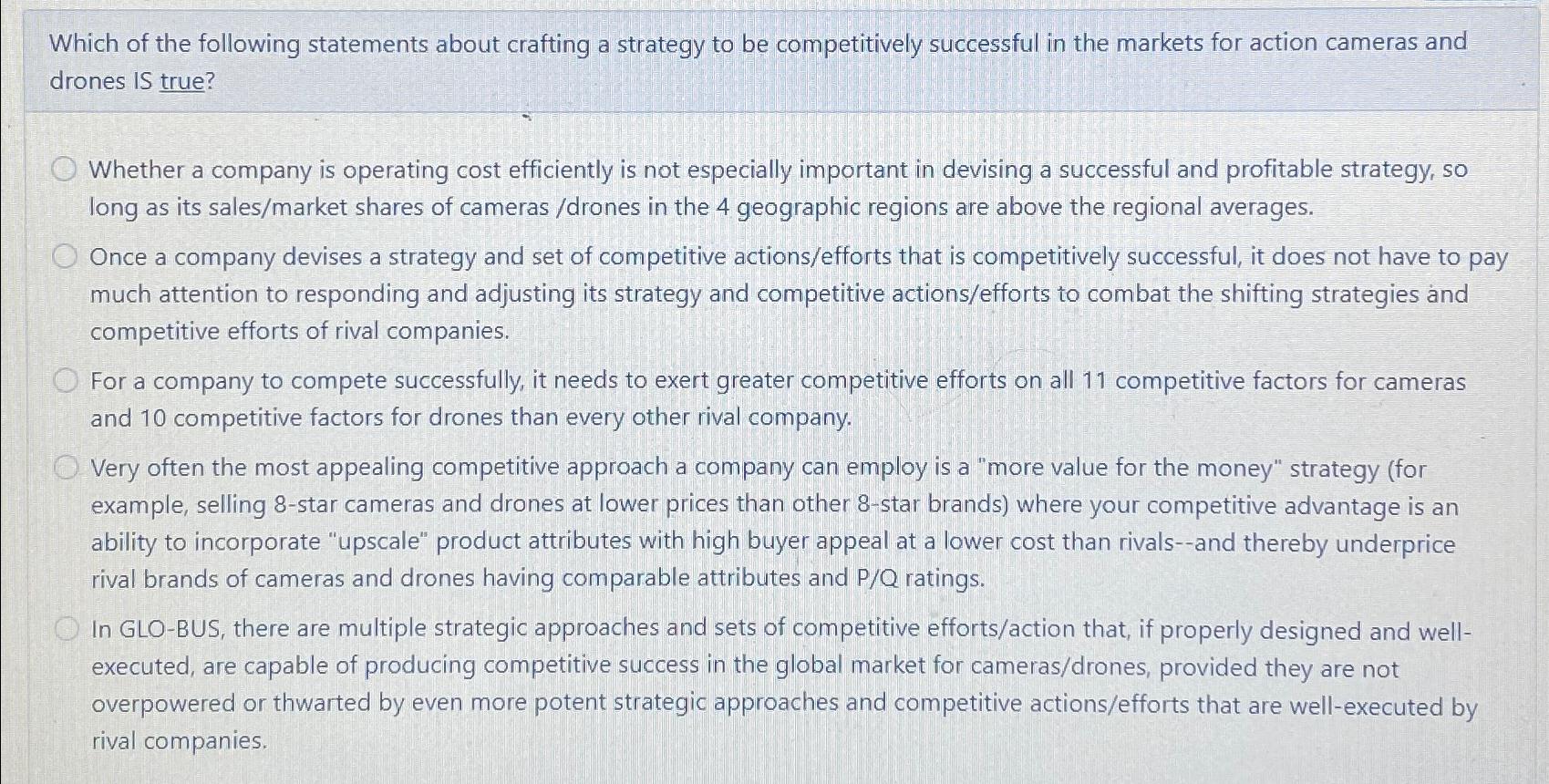 Solved Which of the following statements about crafting a | Chegg.com