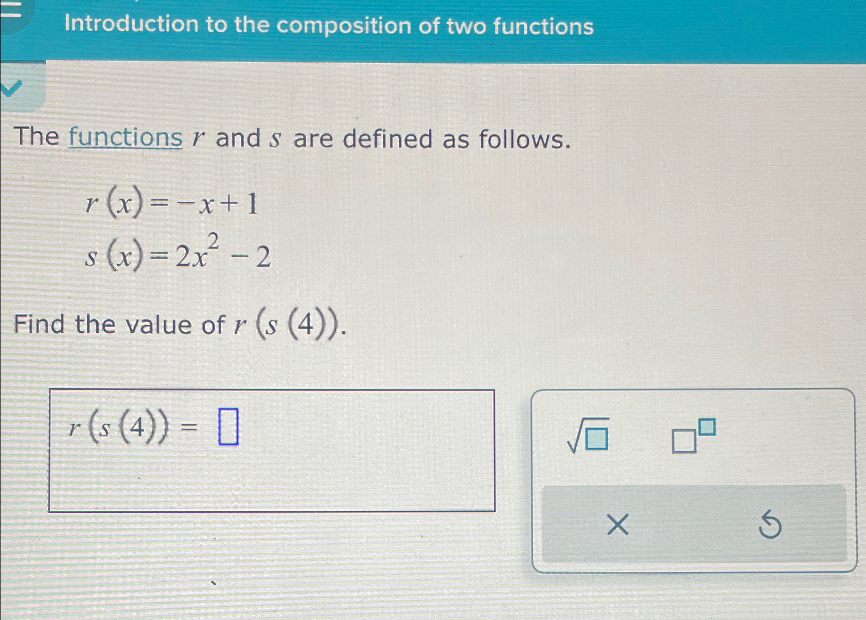 Solved Introduction to the composition of two functionsThe | Chegg.com