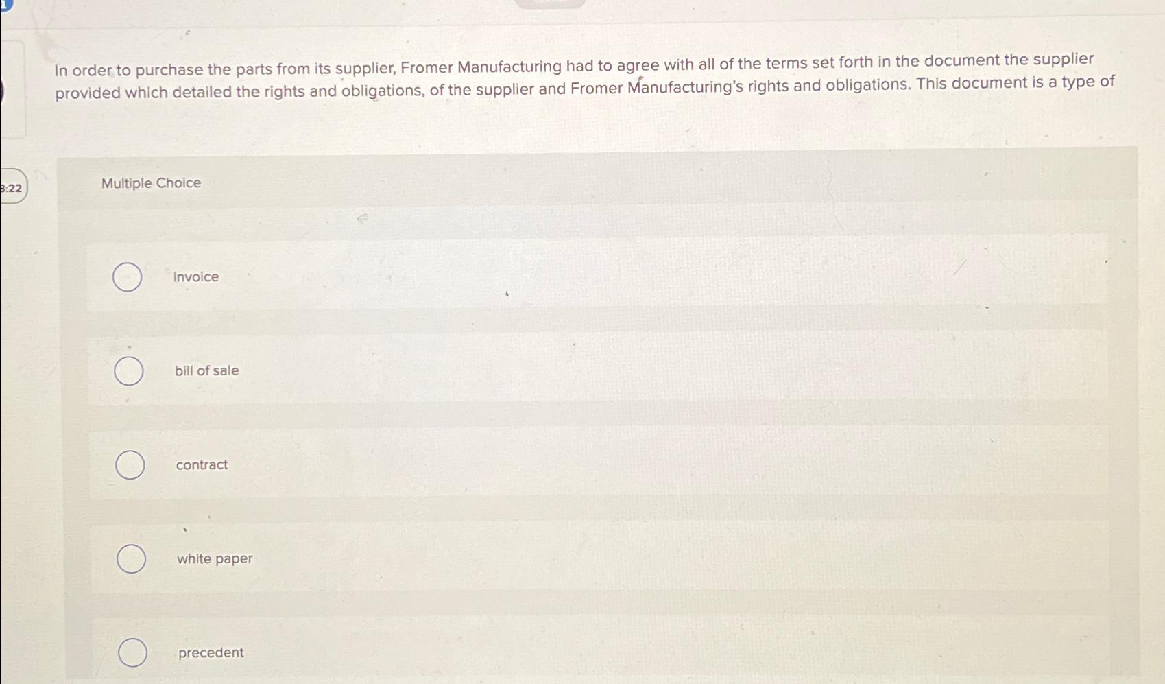 Solved In order to purchase the parts from its supplier, | Chegg.com