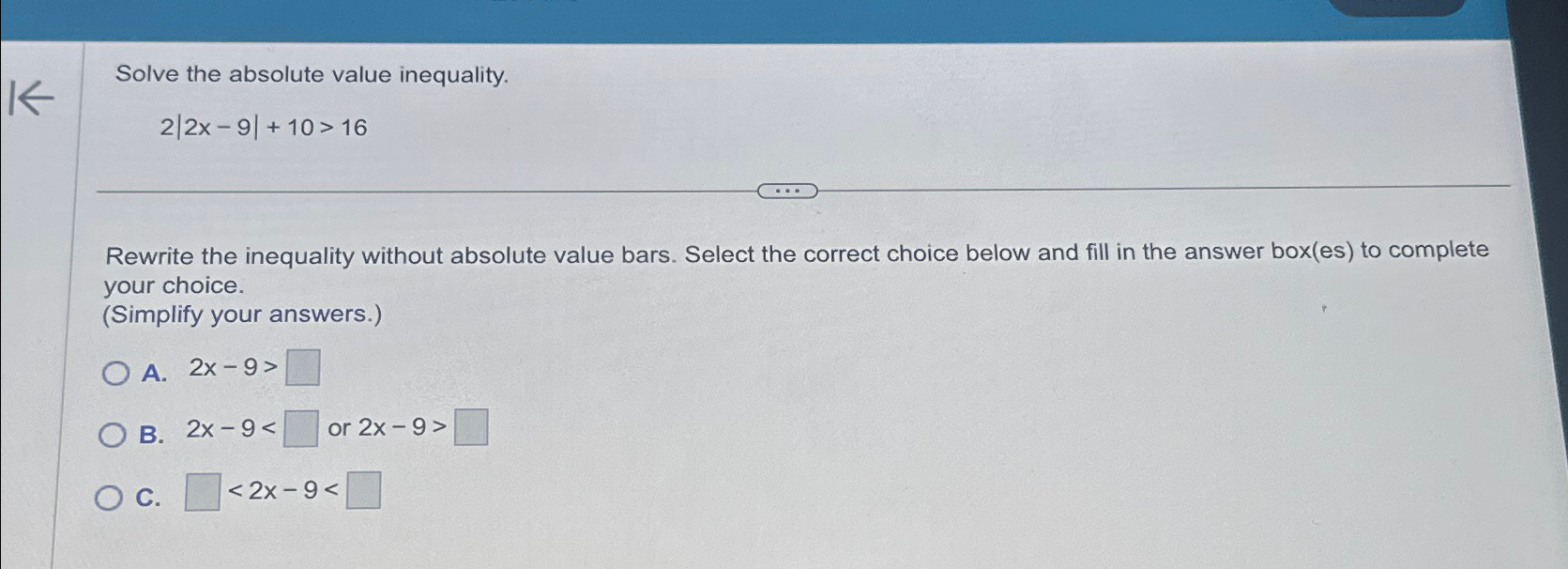 Solved Solve the absolute value | Chegg.com
