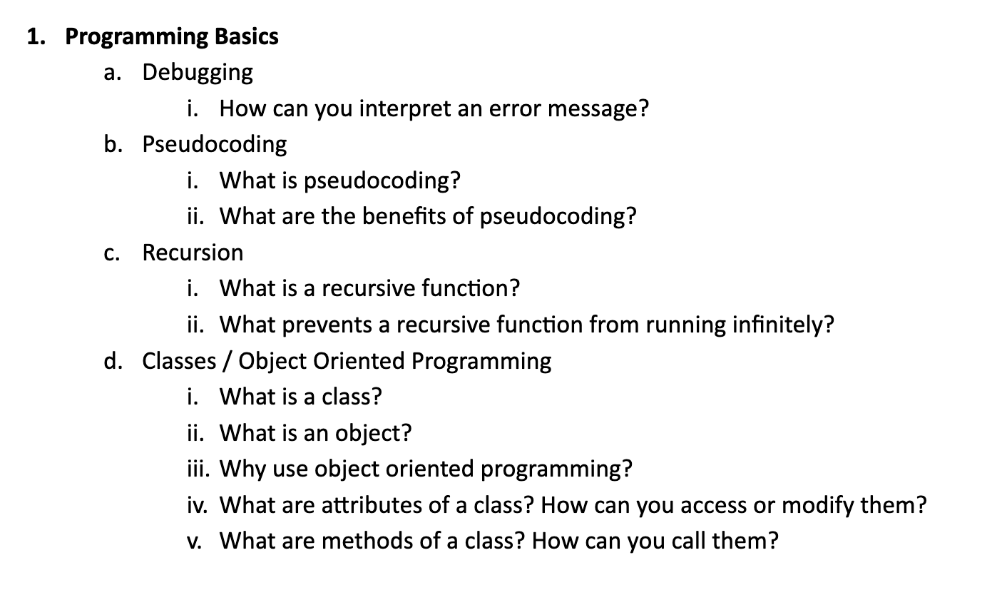 Solved 1. ﻿Programming Basics a. ﻿Debugging i. ﻿How can you | Chegg.com