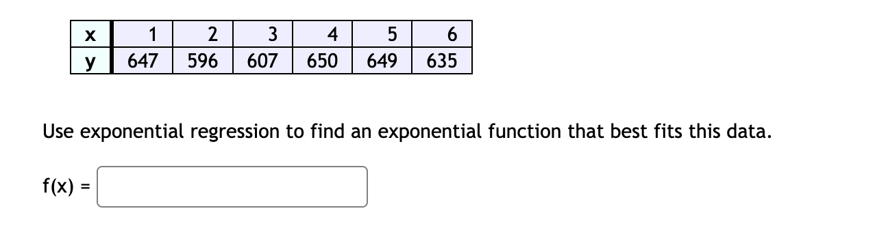 Solved Use exponential regression to find an exponential | Chegg.com