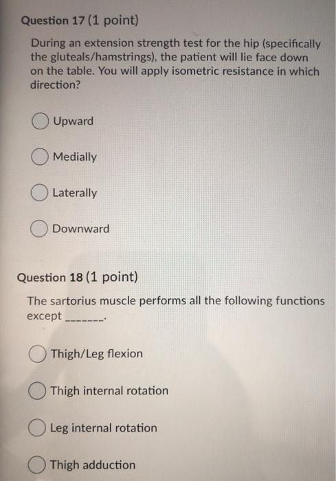 Solved Question 17 (1 point) During an extension strength | Chegg.com