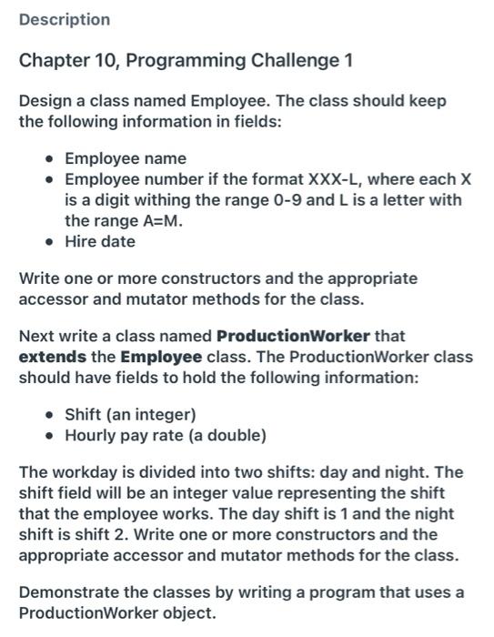 Solved Description Chapter 10, Programming Challenge 1 | Chegg.com