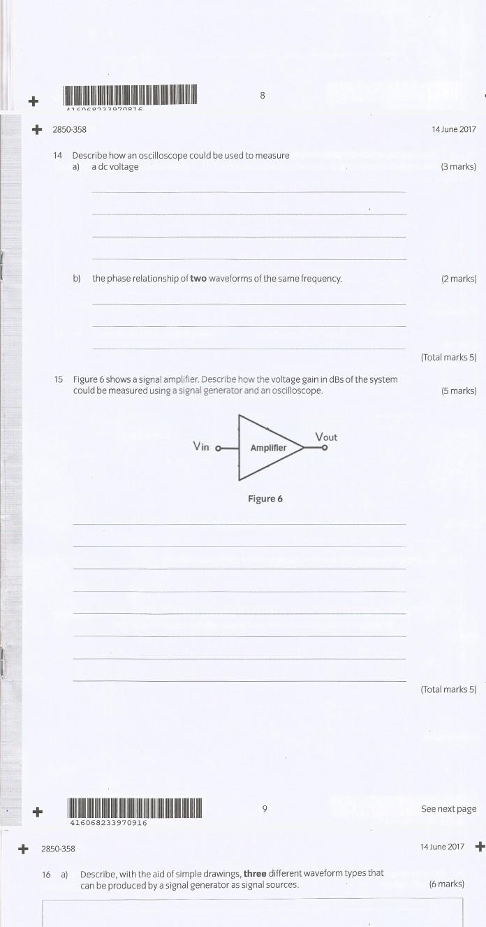 Solved 14 Describe how an oscilloscope could be used to | Chegg.com