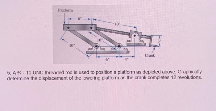 Solved 5. A 3/4−10 UNC threaded rod is used to position a | Chegg.com