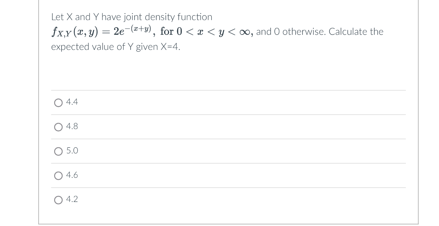 Solved Let x ﻿and Y ﻿have joint density | Chegg.com