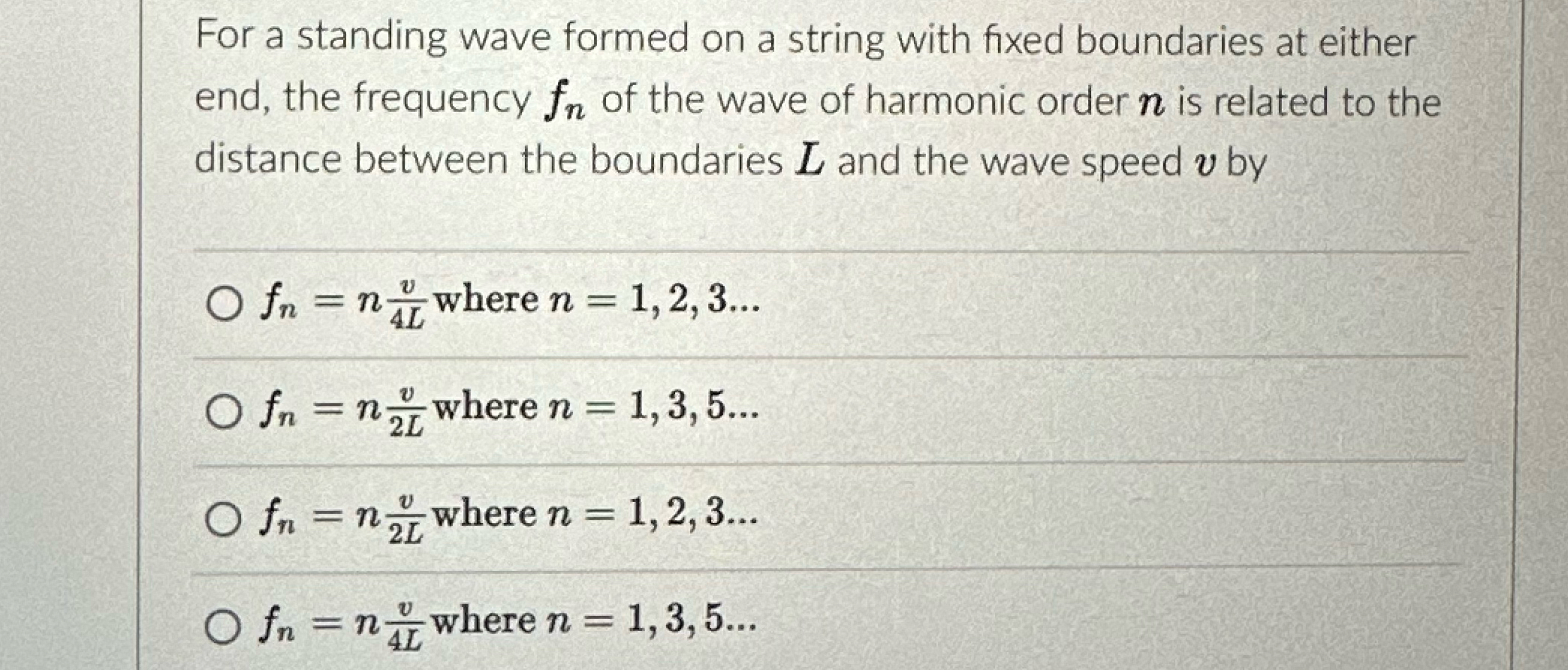Solved For a standing wave formed on a string with fixed | Chegg.com