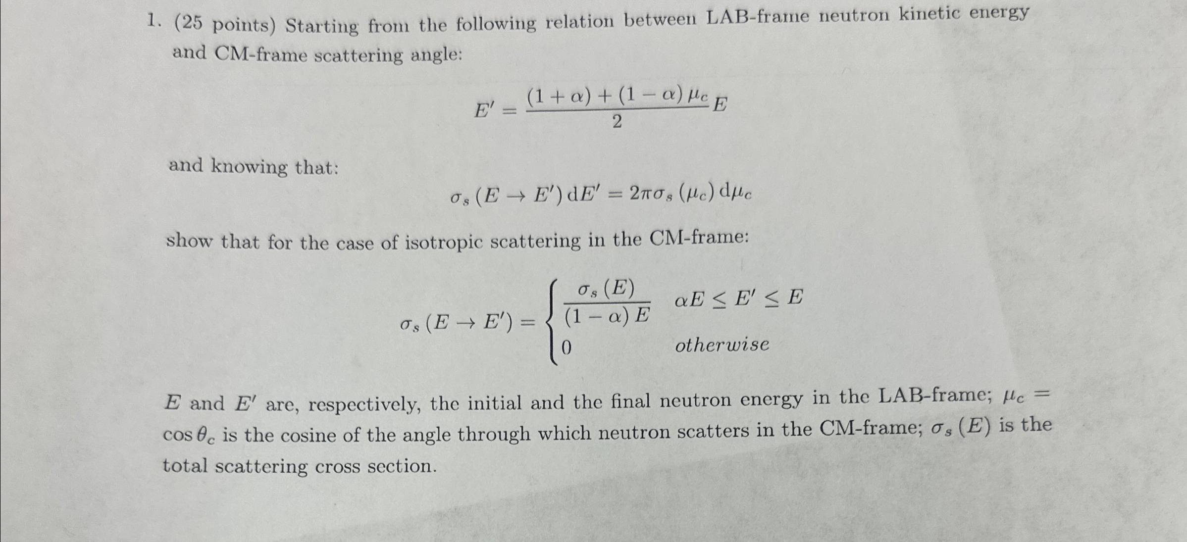 Solved (25 ﻿points) ﻿Starting from the following relation | Chegg.com