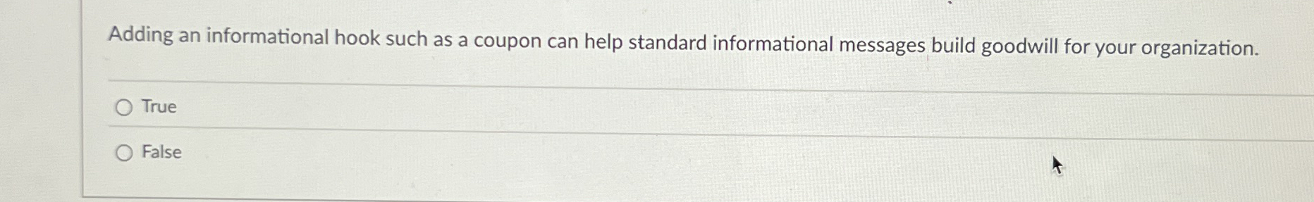 Solved Adding an informational hook such as a coupon can | Chegg.com