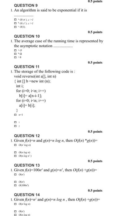 Solved 1. An algorithm is said to be exponential if it is | Chegg.com