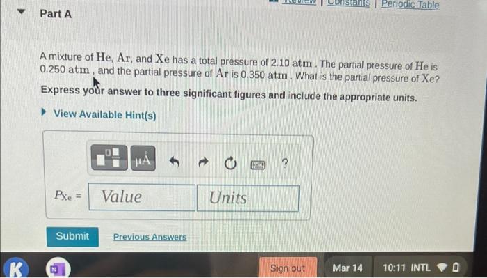 Solved Ptotal =PN2+PO2+PHe Rearranging this equation, the | Chegg.com