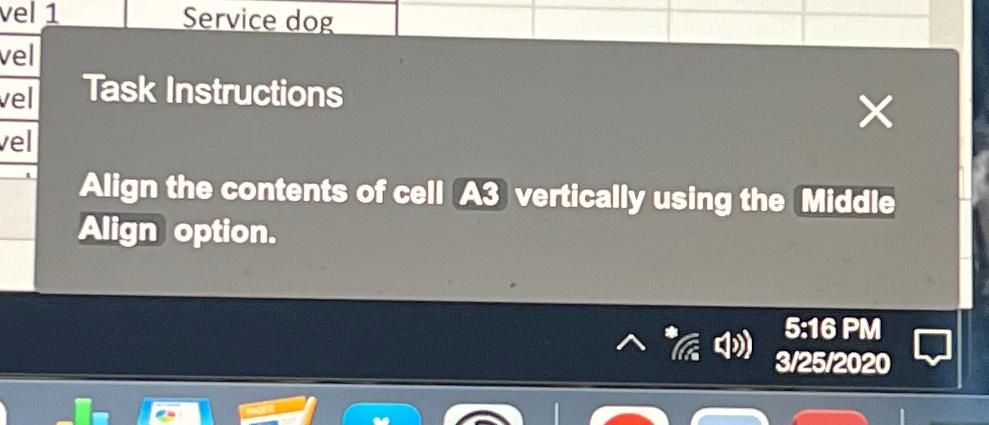 Solved Task InstructionsAlign the contents of cell A3 | Chegg.com