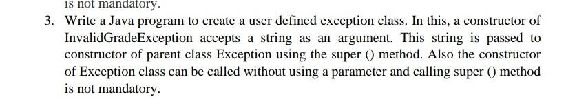 Solved is not mandatory. 3. Write a Java program to create a | Chegg.com