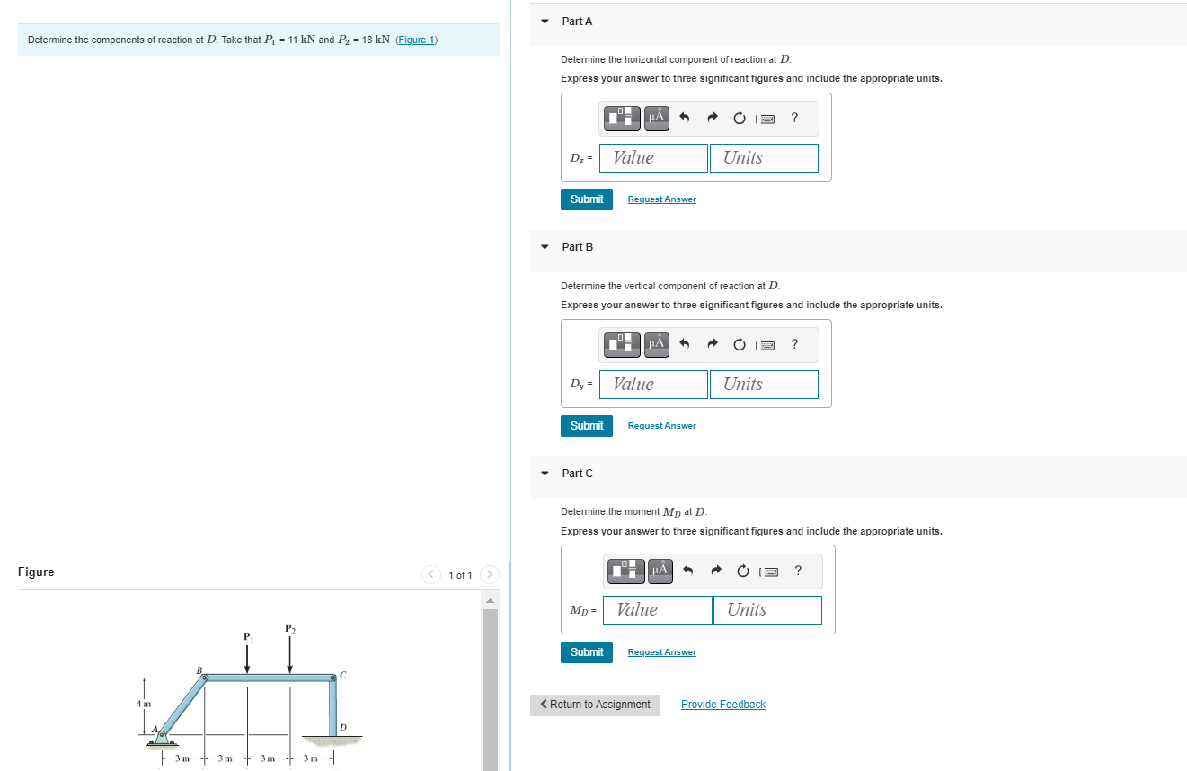 Solved Determine the components of reaction at D. ﻿Take that | Chegg.com
