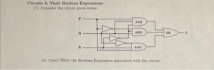 Solved Circuits \& Their Boolean Expressions (1) Consider | Chegg.com