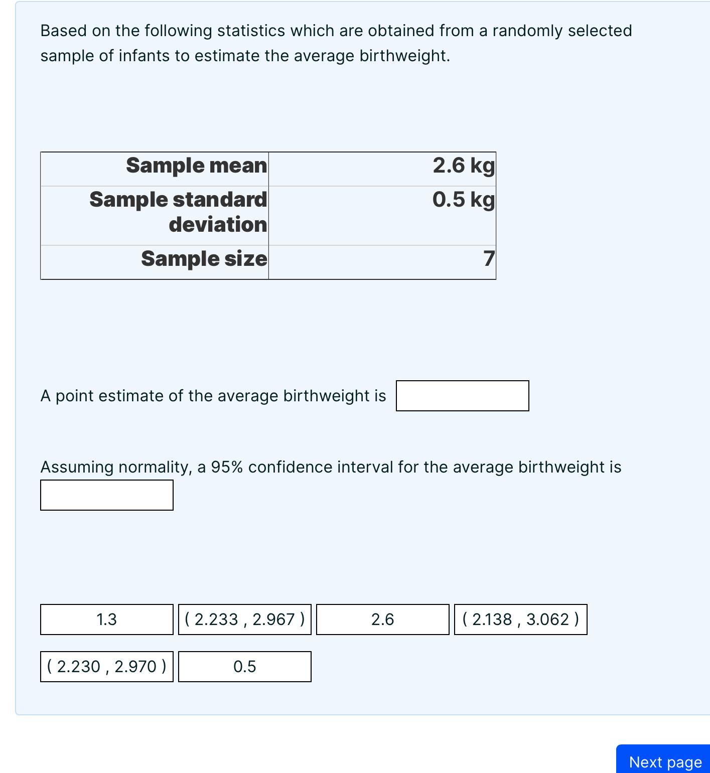 Solved Based on the following statistics which are obtained | Chegg.com
