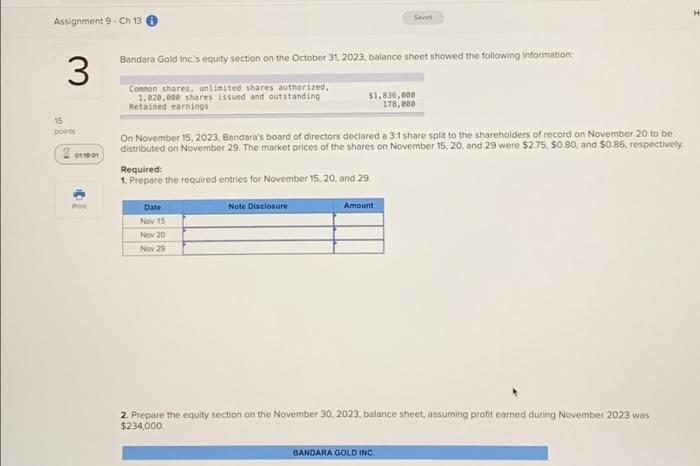 Solved Assignment 9 - Ch 13 3 15 points 01:18:01 Print | Chegg.com