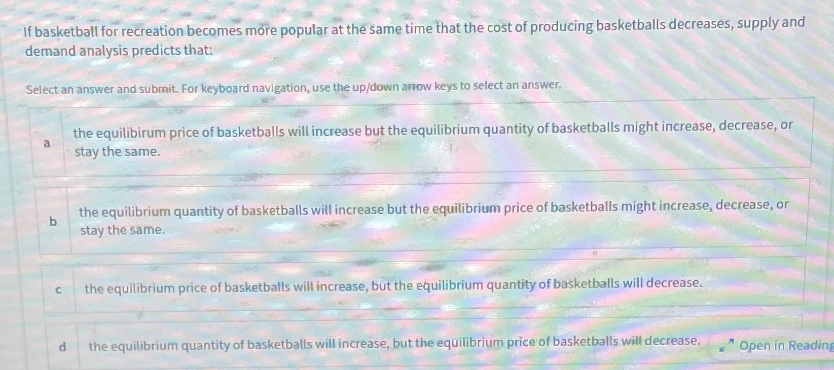 Solved If basketball for recreation becomes more popular at | Chegg.com