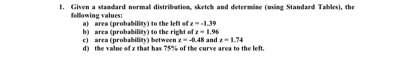 Solved Given a standard normal distribution, sketch and | Chegg.com