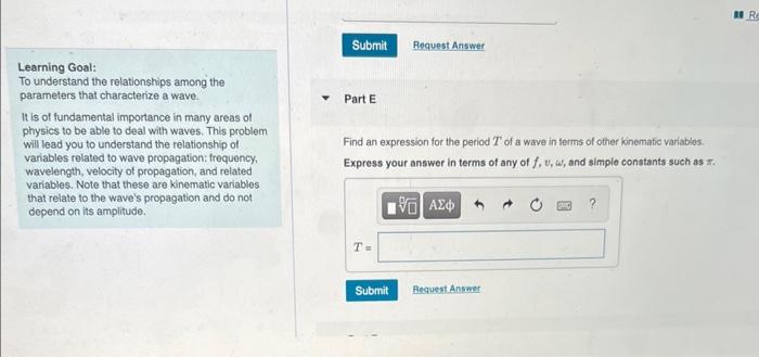 Solved Learning Goal: Part B To understand the relationships | Chegg.com