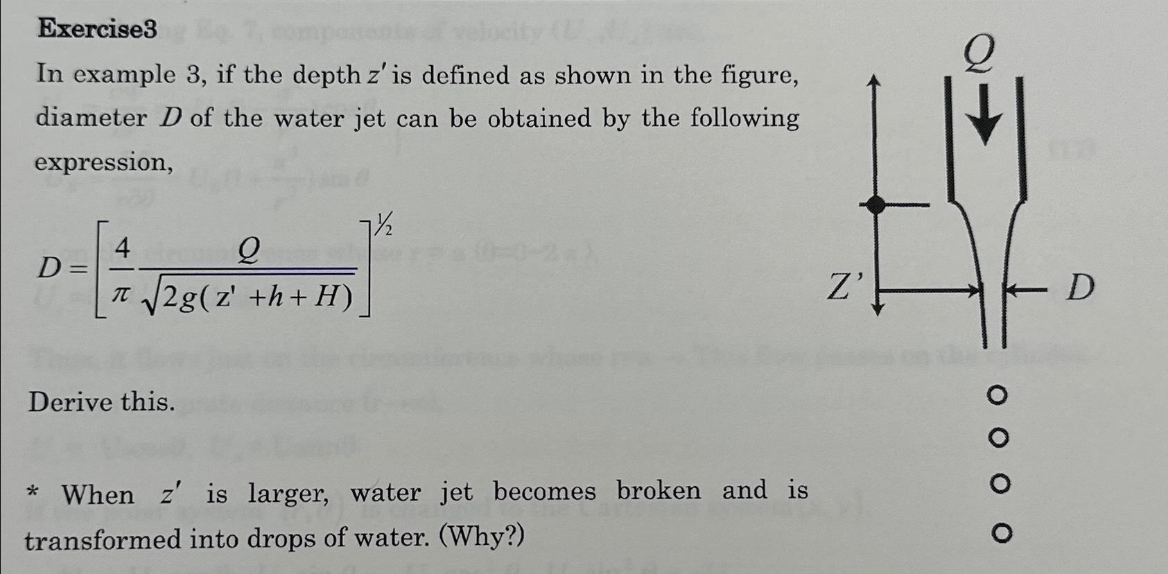 Solved Exercise3In example 3 , ﻿if the depth z' ﻿is defined | Chegg.com