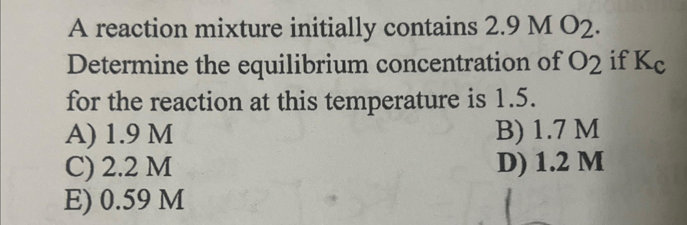 A reaction mixture initially contains | Chegg.com