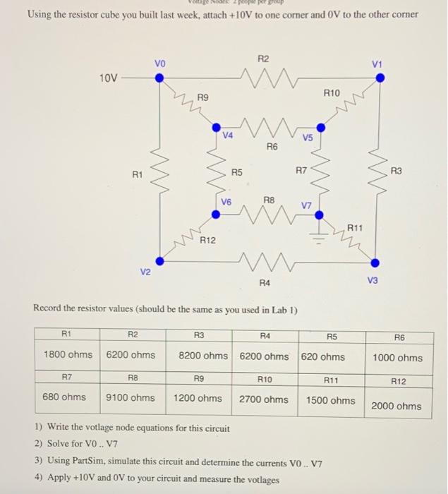 Solved Using the resistor cube you built last week, attach | Chegg.com