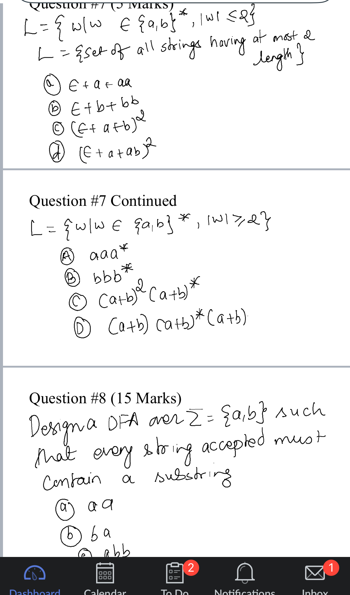 Solved L={ω|ωin{a,b}**,|ω|⩽2} ﻿set of all strings having at | Chegg.com