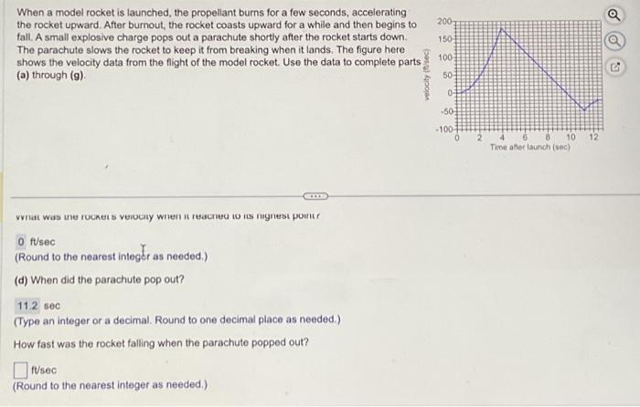 Solved When a model rocket is launched, the propellant burns | Chegg.com