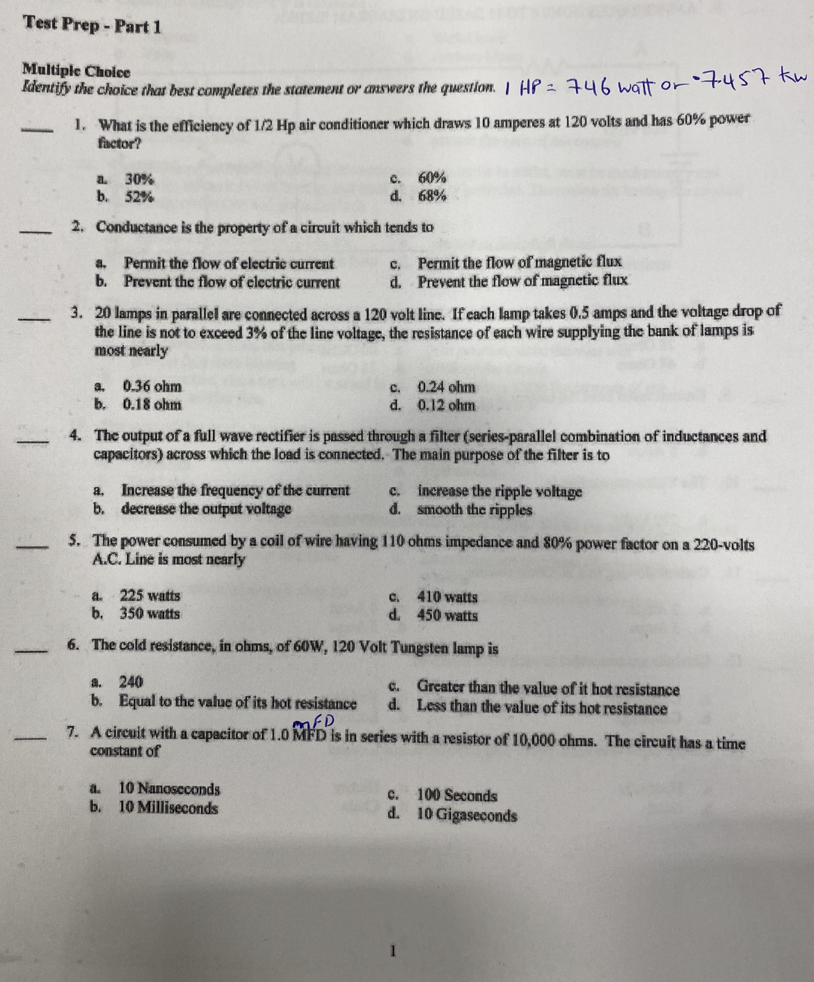 Solved Test Prep - ﻿Part 1Multiple CholeeAdentify the choice | Chegg.com