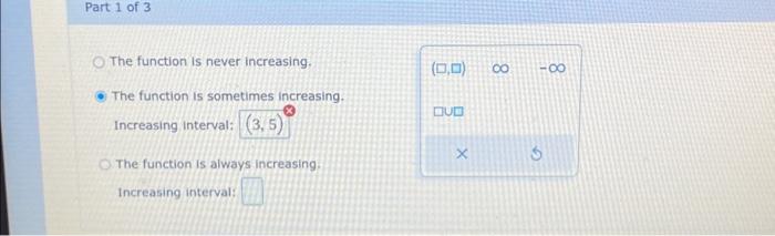 Solved The function is never increasing. The function is | Chegg.com