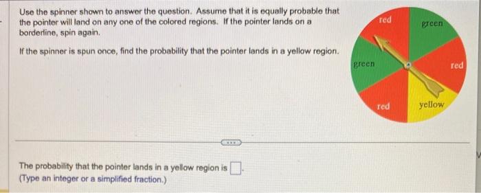 Solved Use the spinner shown to answer the question. Assume | Chegg.com