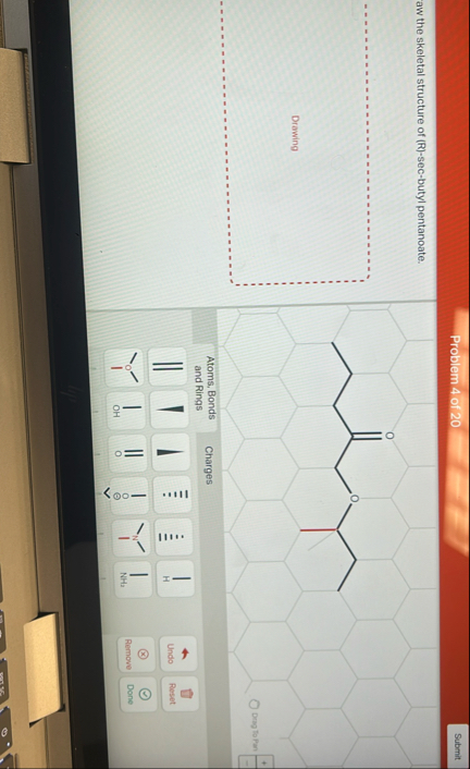 Solved Problem 4 ﻿of 20Draw the skeletal structure of | Chegg.com