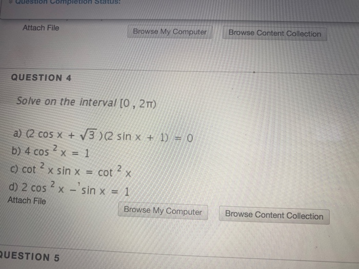 Solved Question Completion Status: Attach File Browse My | Chegg.com