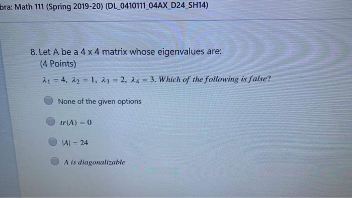 Solved bra: Math 111 (Spring 2019-20) | Chegg.com