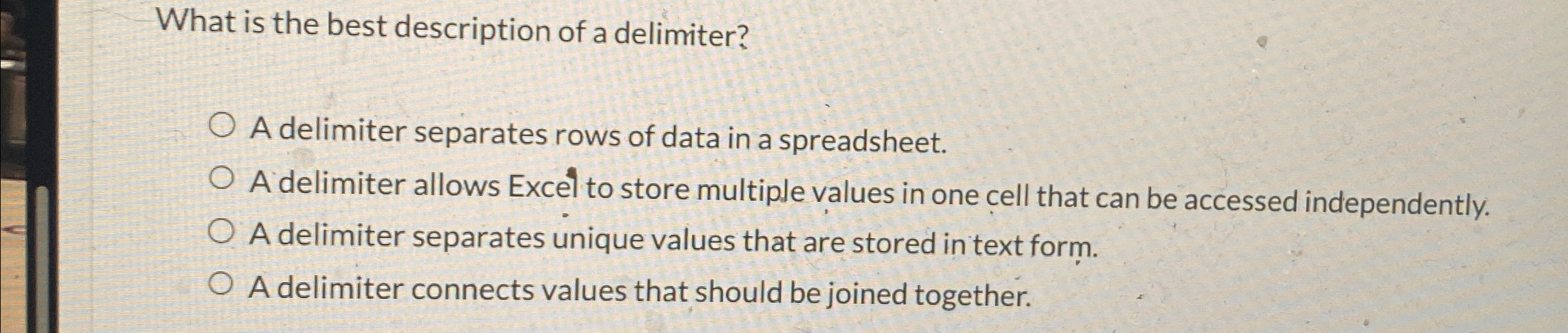 Solved What is the best description of a delimiter?A | Chegg.com