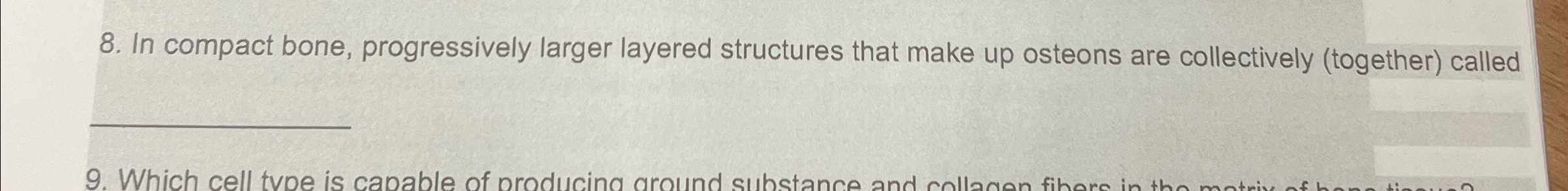 Solved In compact bone, progressively larger layered | Chegg.com