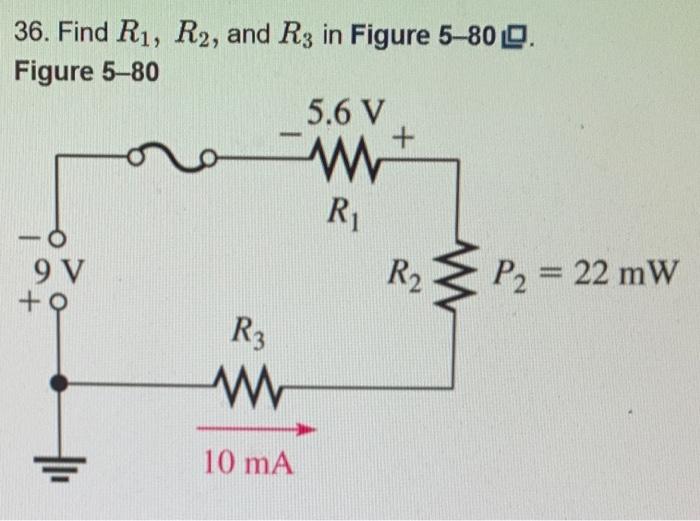 Solved 36. Find R1,R2, and R3 in Figure 5-80ㅁ. Fiaure 5-80 | Chegg.com