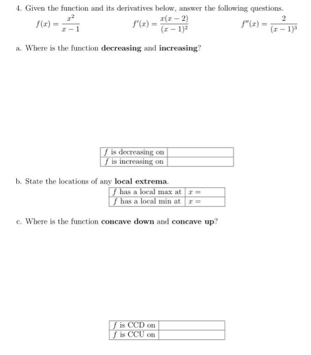 Solved F X X−1x2f′ X X−1 2x X−2 F′′ X X−1 32 A Where
