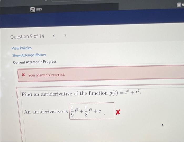 Solved View Policies Show Attempt History Current Attempt in | Chegg.com
