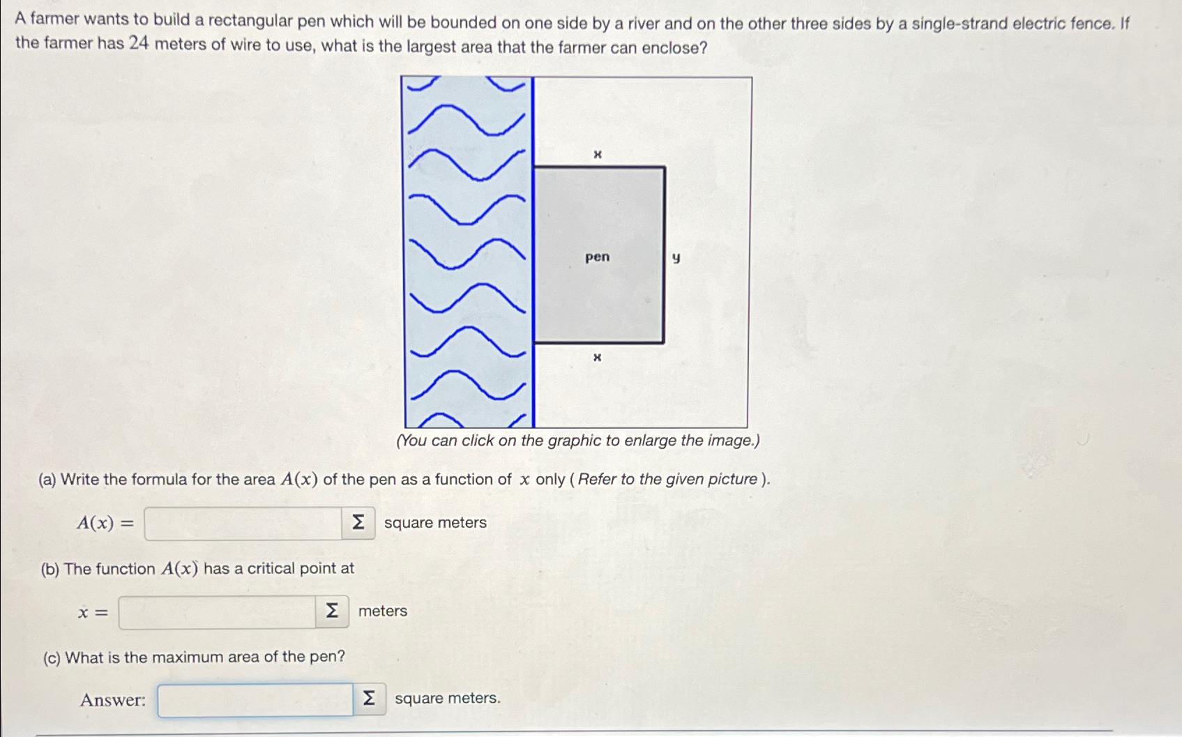 Solved A farmer wants to build a rectangular pen which will | Chegg.com